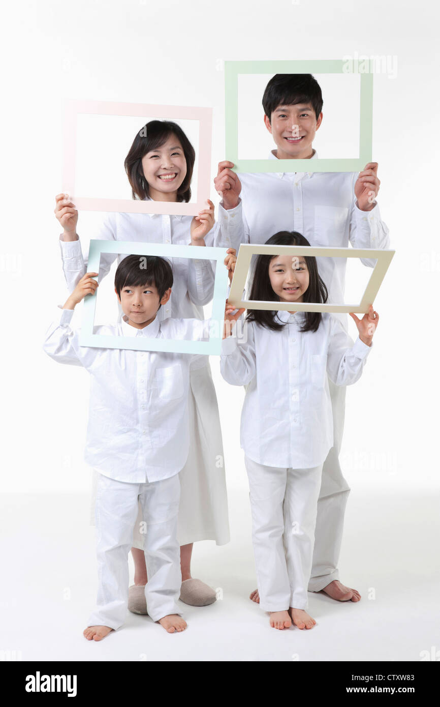 A family with colorful frames Stock Photo - Alamy