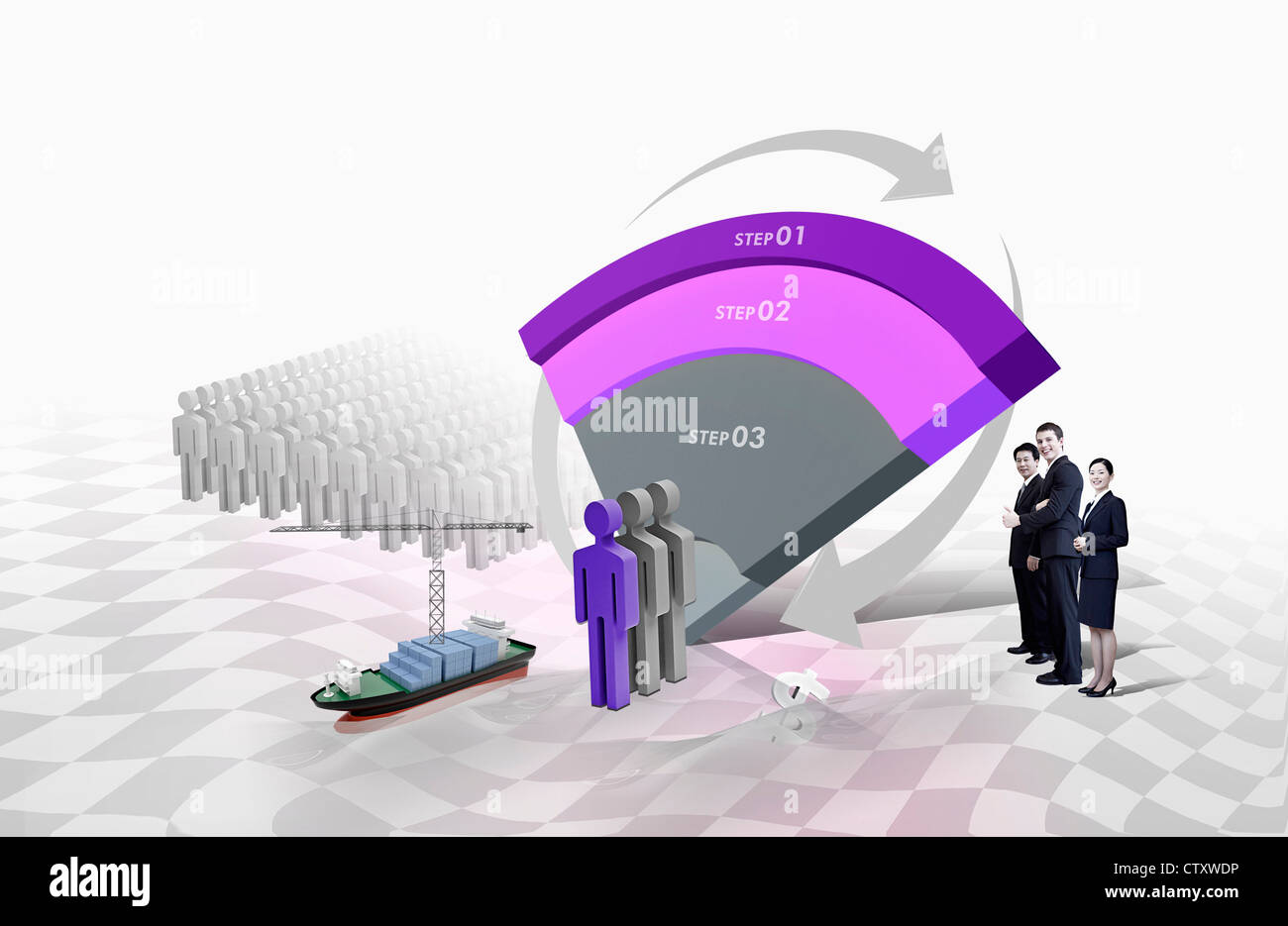 Businessmen and business performance chart Stock Photo - Alamy