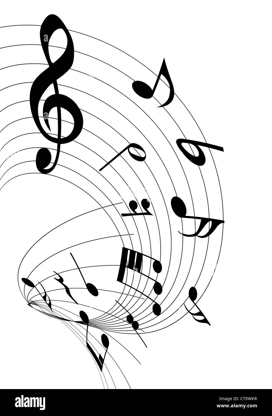 Vector musical notes staff background for design use Stock Photo - Alamy