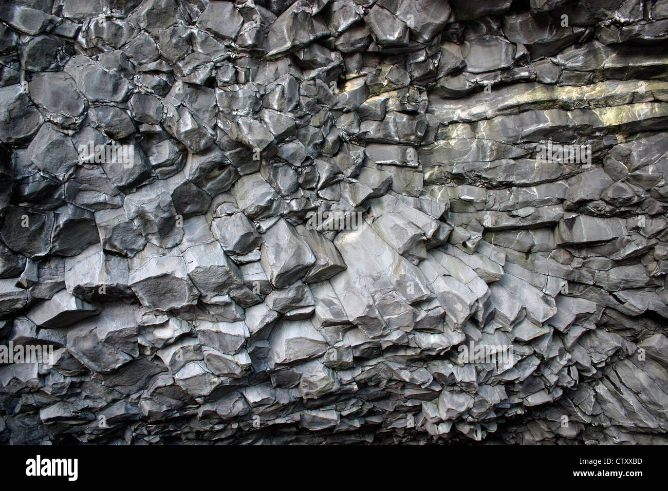 Cliff black rock strata Vik beach Iceland Stock Photo - Alamy