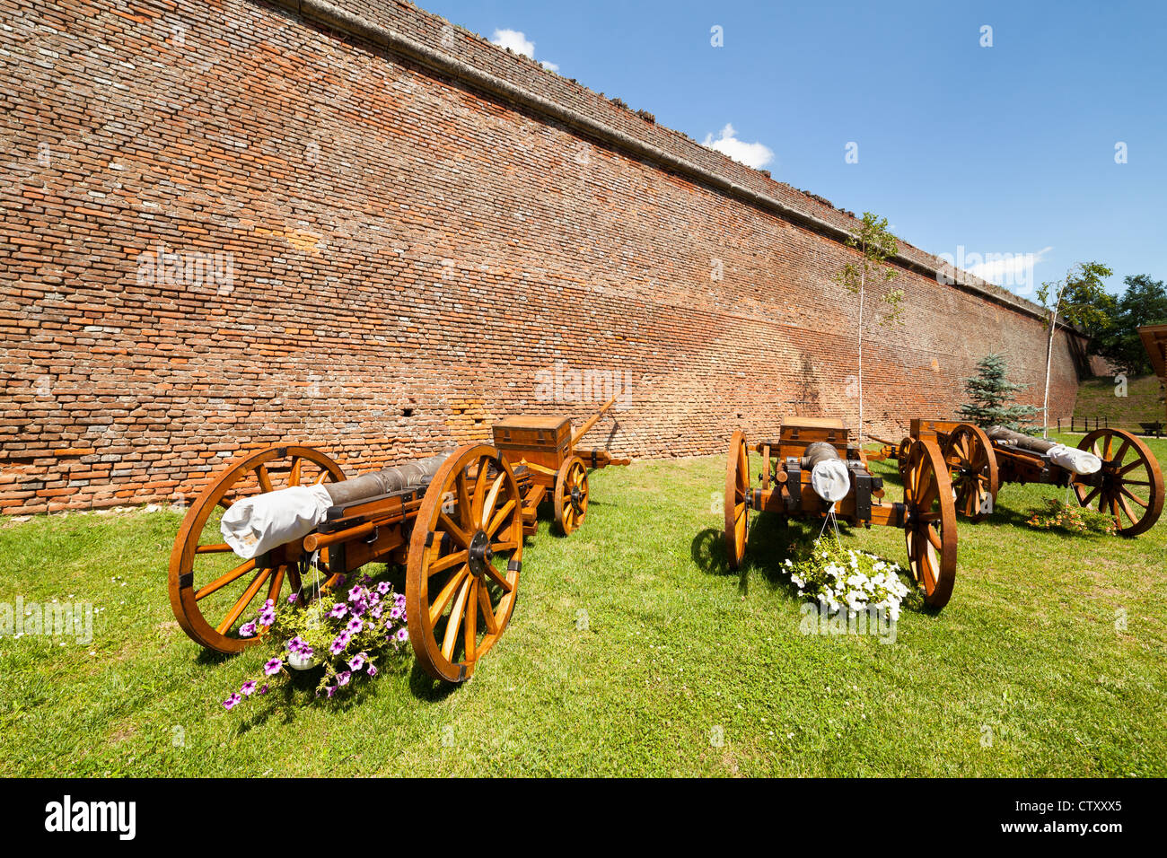 Cannons near a stronghold wall Stock Photo - Alamy
