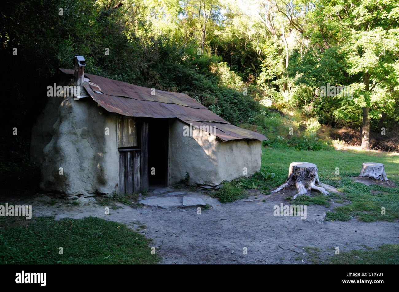 A Chinese gold miner's hut as part of the Chinese Settlement in the old ...