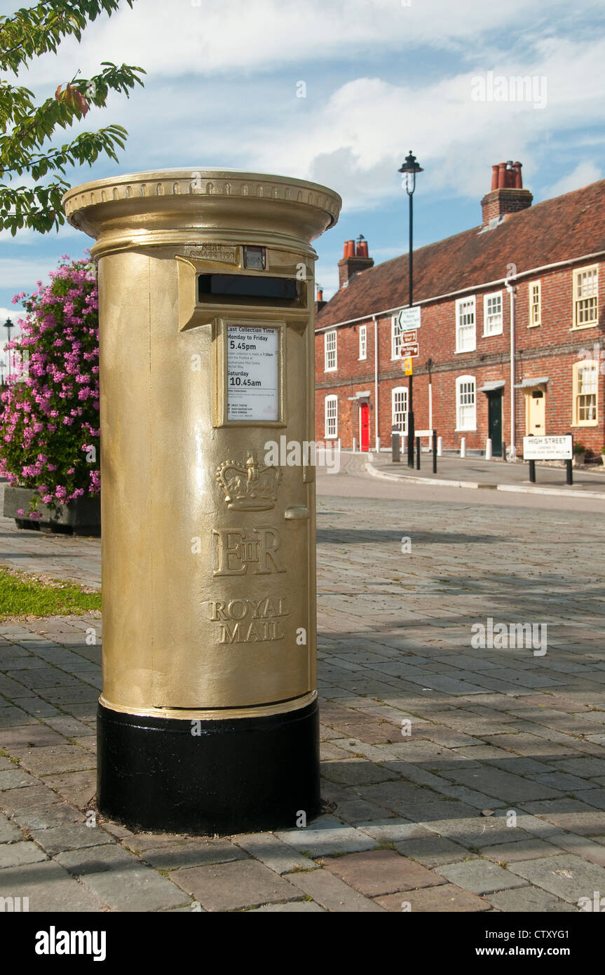 Gold Post Box In Hamble Hampshire to celebrate Dani King winning a Gold ...