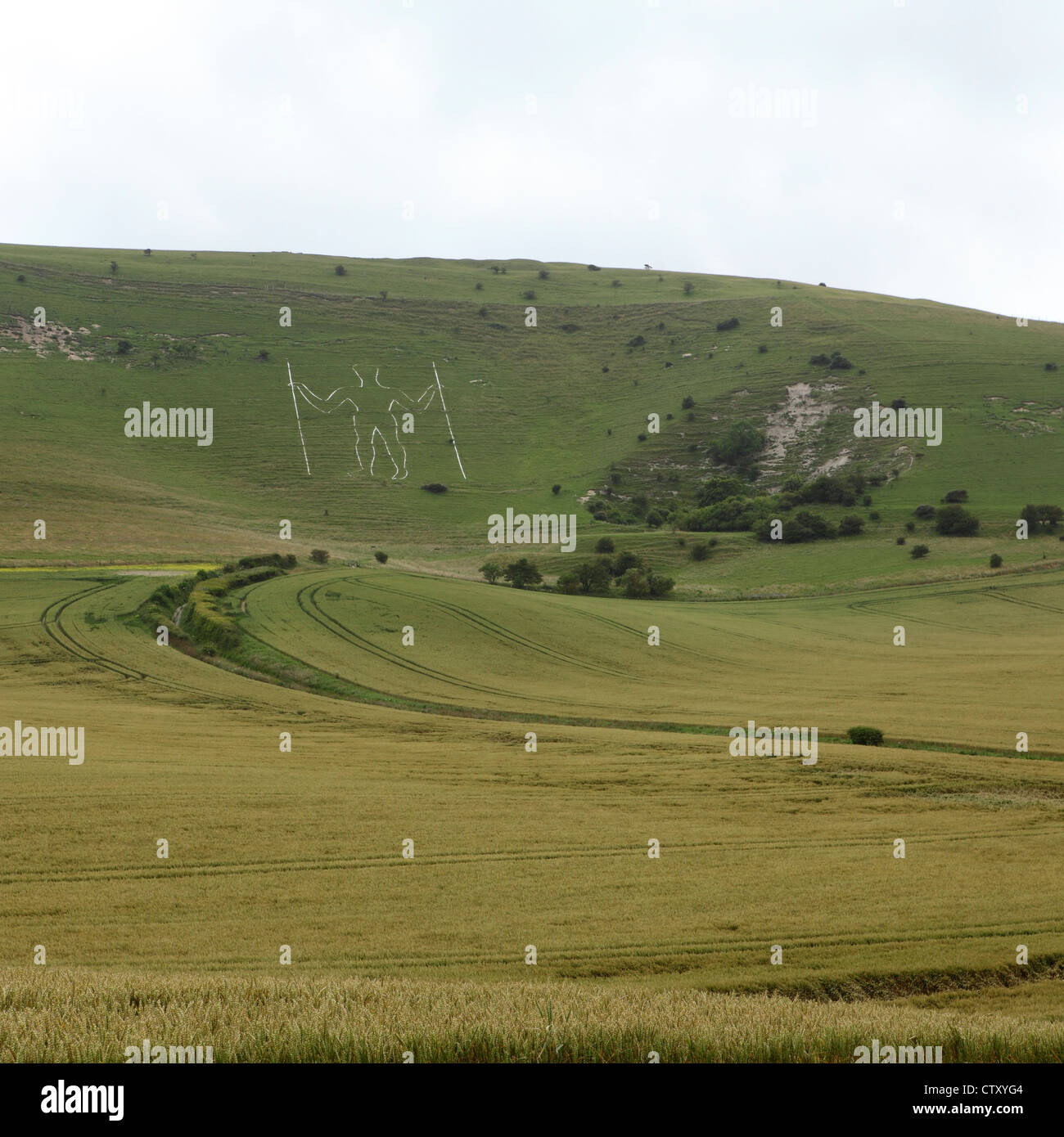 The Long Man of Wilmington in East Sussex, England Stock Photo - Alamy