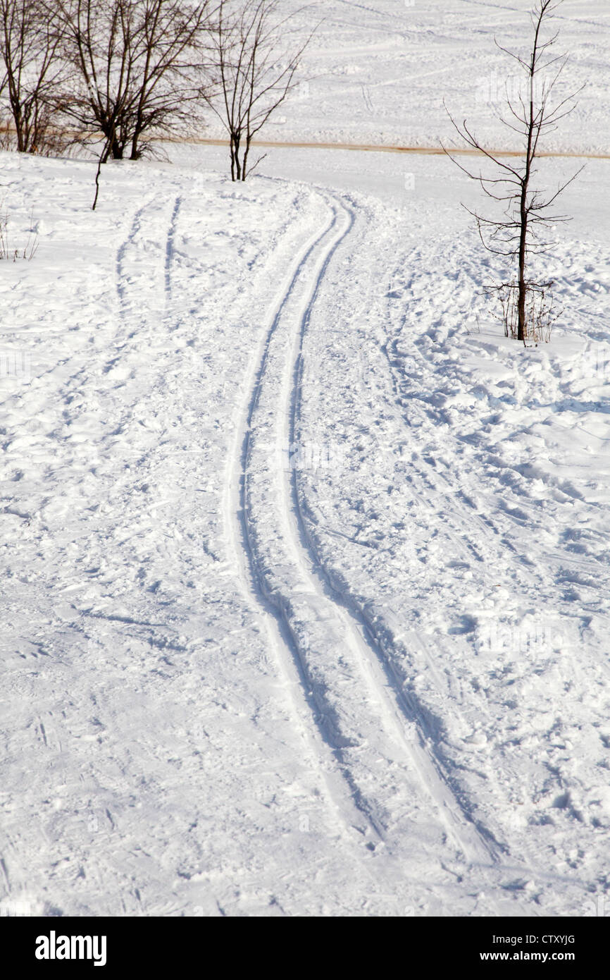 Track in the snow hi-res stock photography and images - Alamy