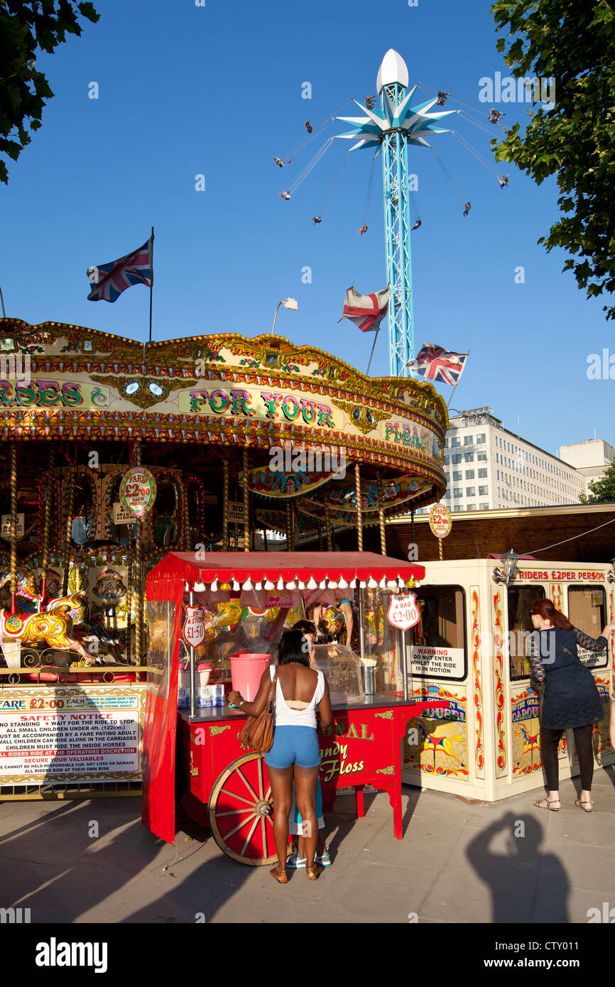 British carousel roundabout funfair fun fair great britain ride ground ...