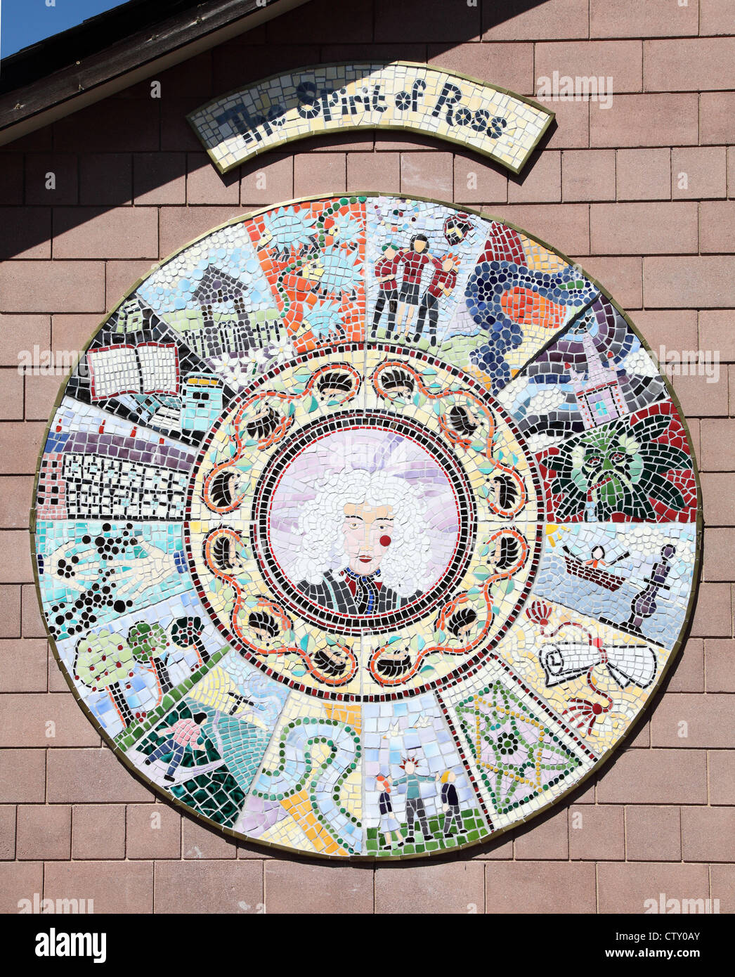 Modern community mosaic The Spirit of Ross outside the library, Ross on ...