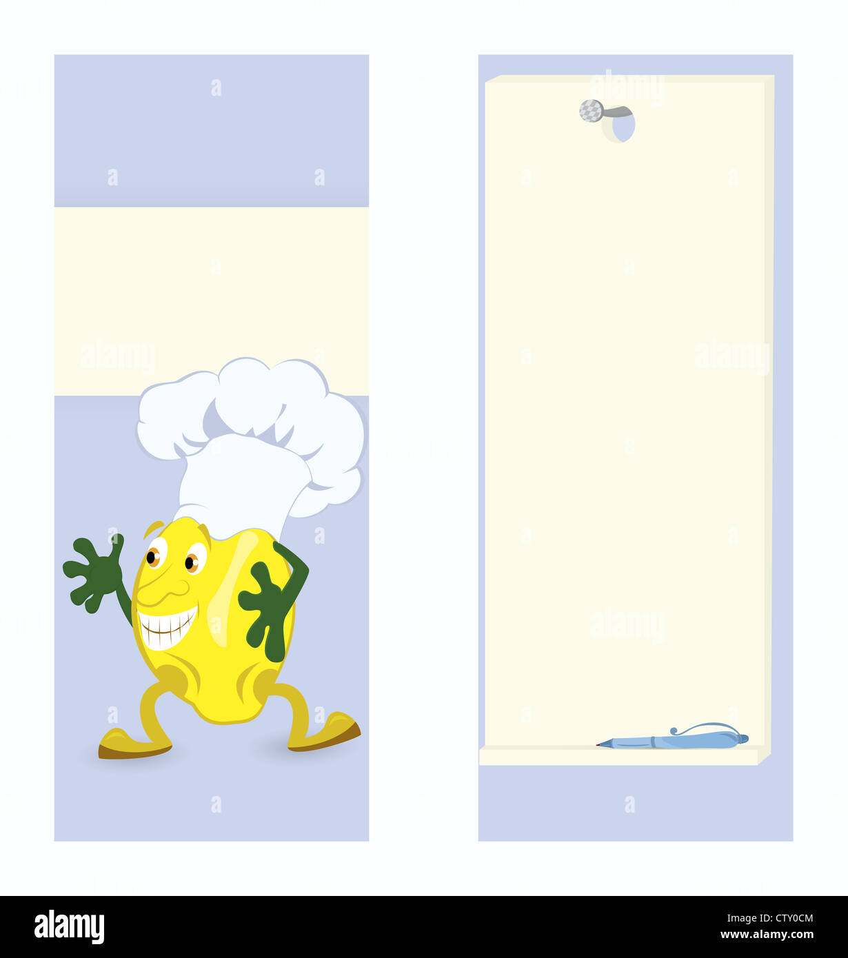 Lemon cartoon character card template vector illustration Stock Photo ...
