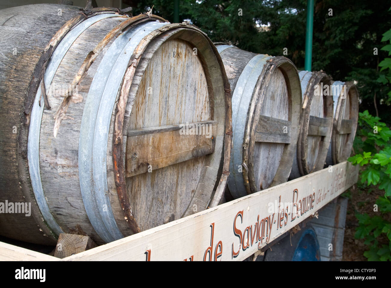 Vine barrels at the Savigny-lès-Beaune castle Stock Photo - Alamy
