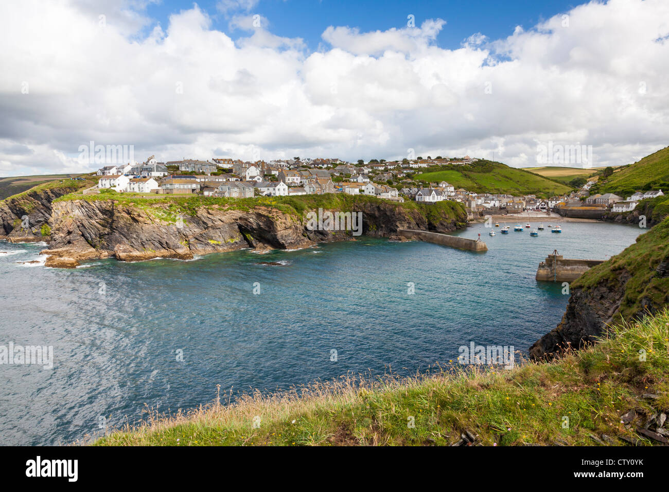 England Cornwall Port Isaac Harbour High Resolution Stock Photography ...