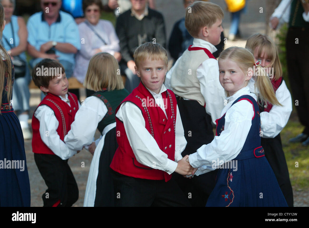 Norwegian folk music and dancing at Sunnmore Museum in Alesund, Norway ...