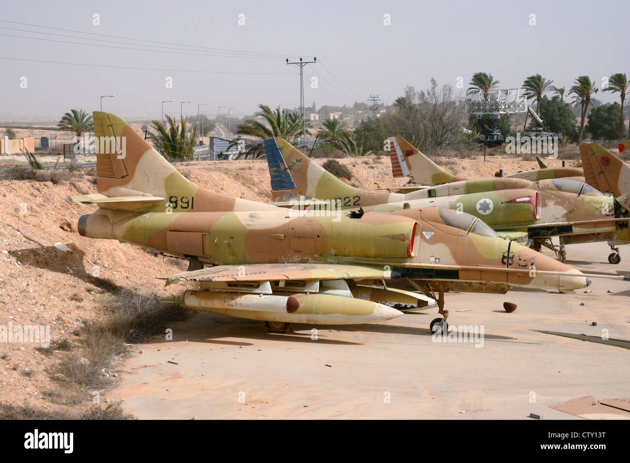 Israeli Air Force A-4 Skyhawk in storage at Hatzerim airbase Stock ...