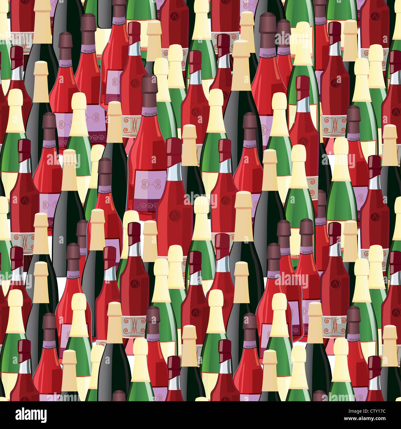 Bottles seamless pattern vector illustration Stock Photo - Alamy