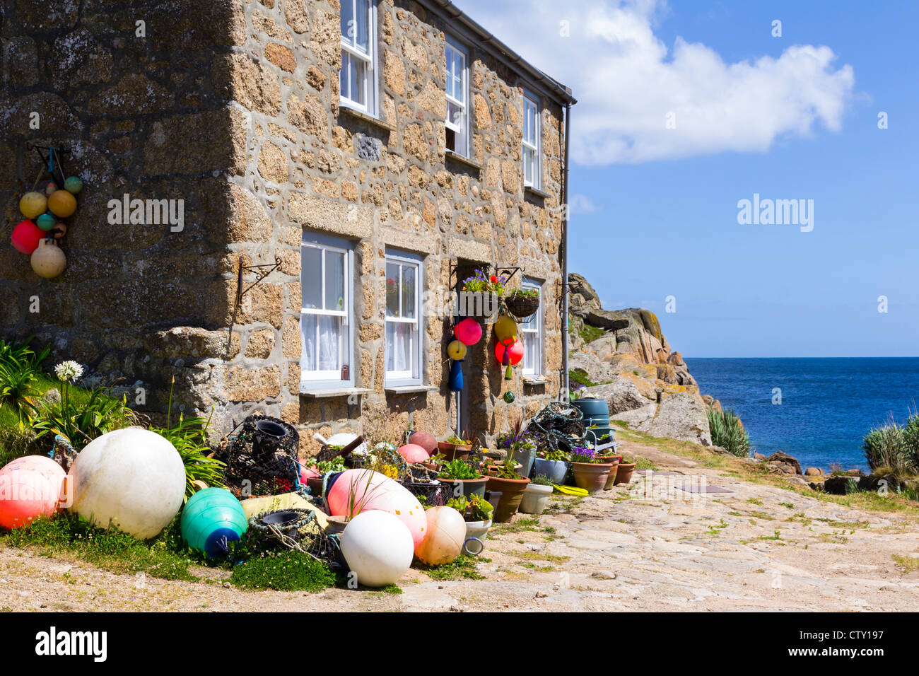 Tiny hamlet of Penberth Cornwall England Stock Photo - Alamy
