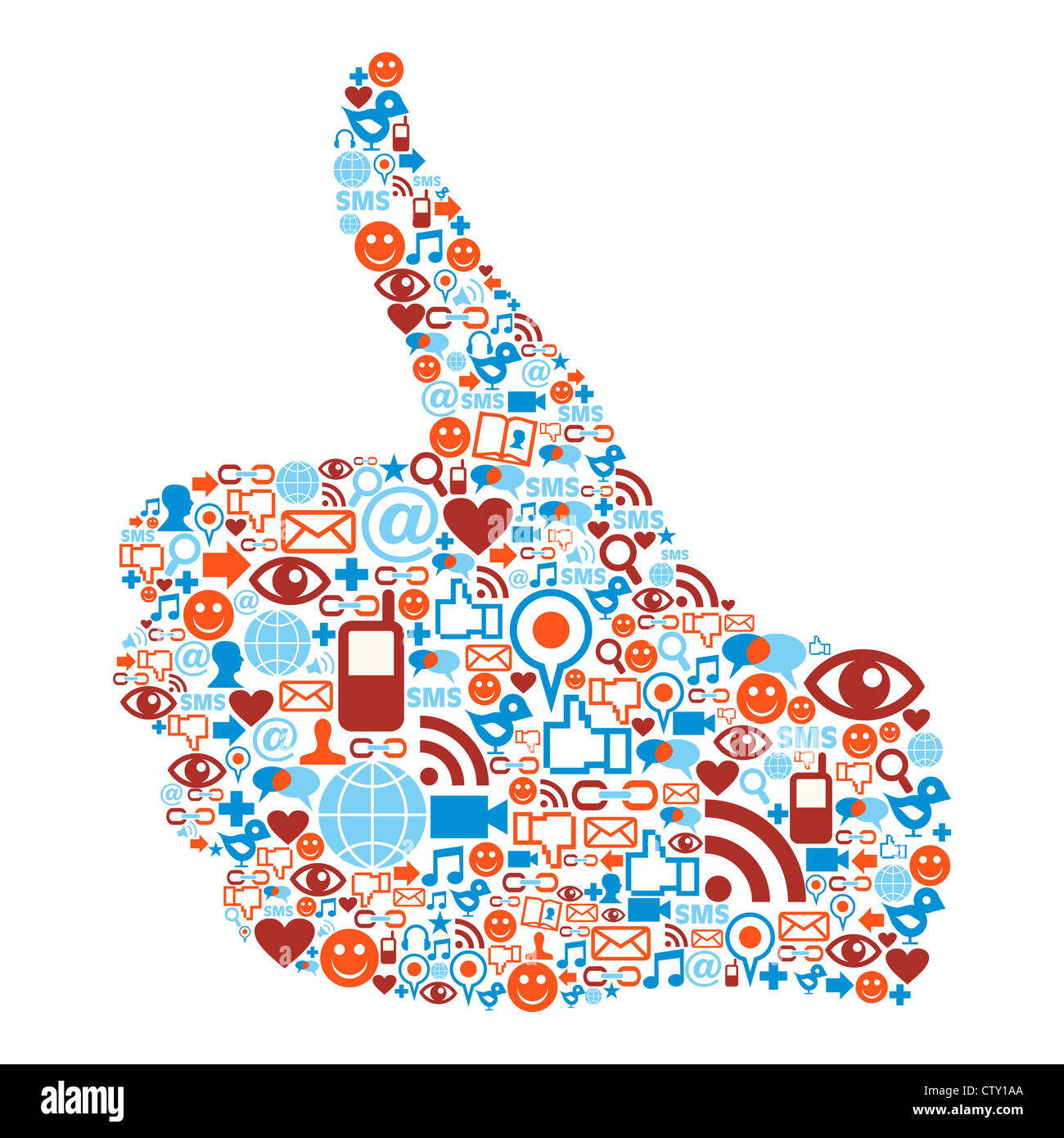 I like Social media icons hand isolated over white background. Vector ...