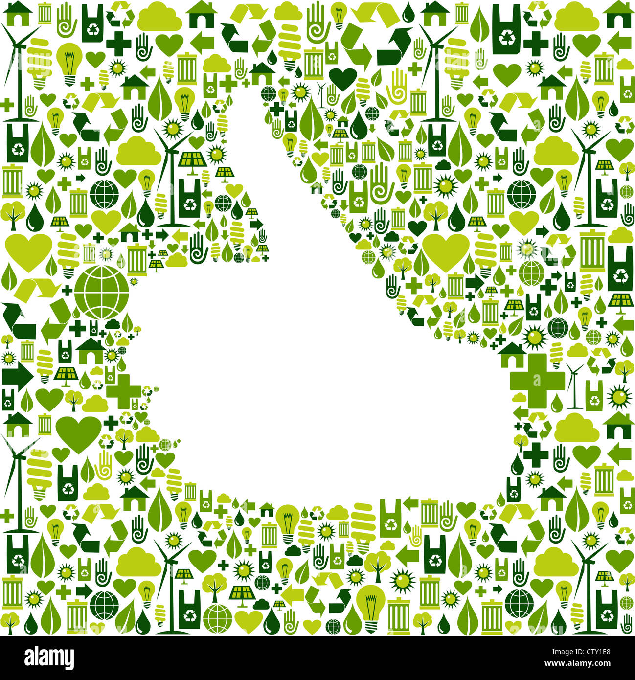 Thumb up hand over Go green icons texture background. Vector file ...