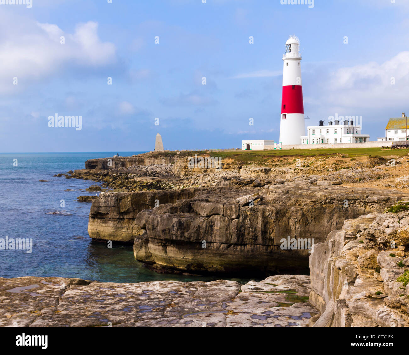 The lighthouse at Portland Bill on the Isle of Portland Dorset England ...