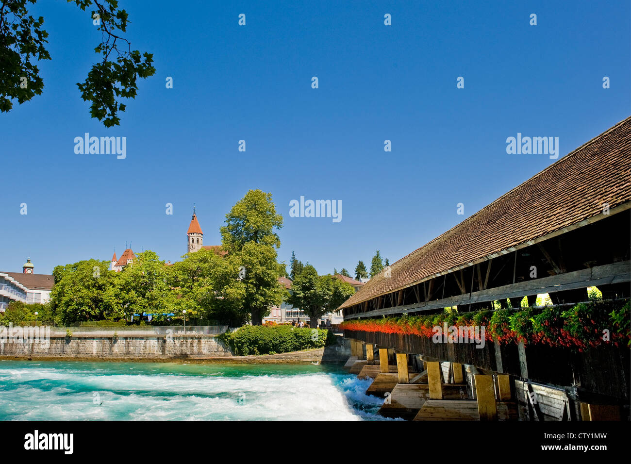 Switzerland, Canton Bern, Thun, old bridge Stock Photo - Alamy
