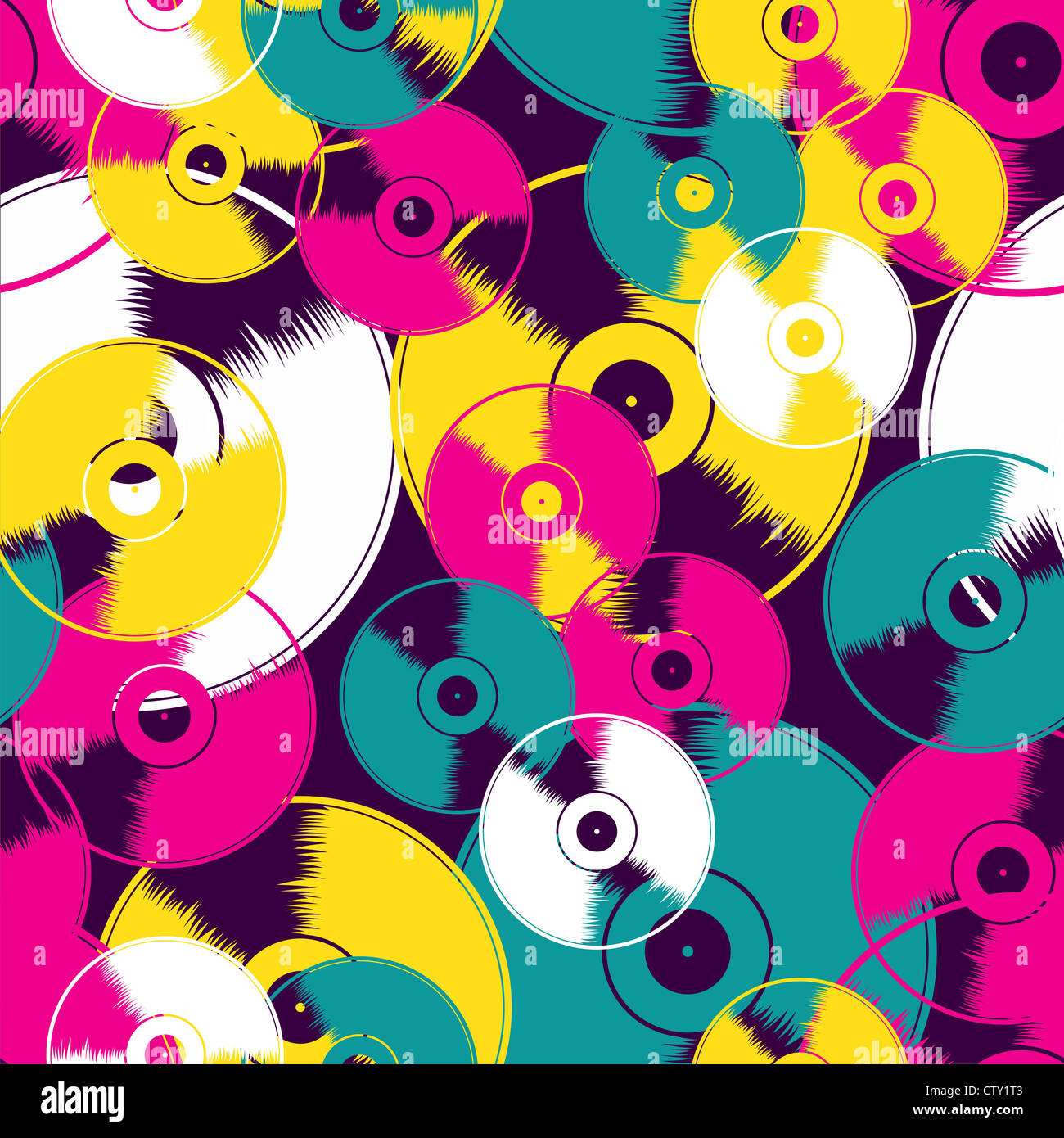 Vinyl record seamless background pattern. Vector illustration layered ...