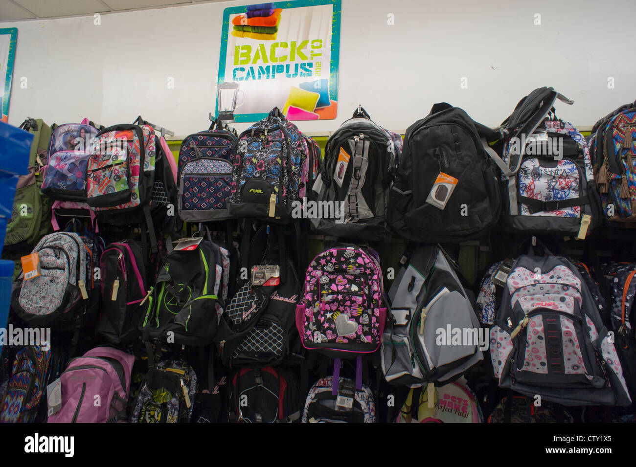 A back to school display is seen at a department store in New York ...