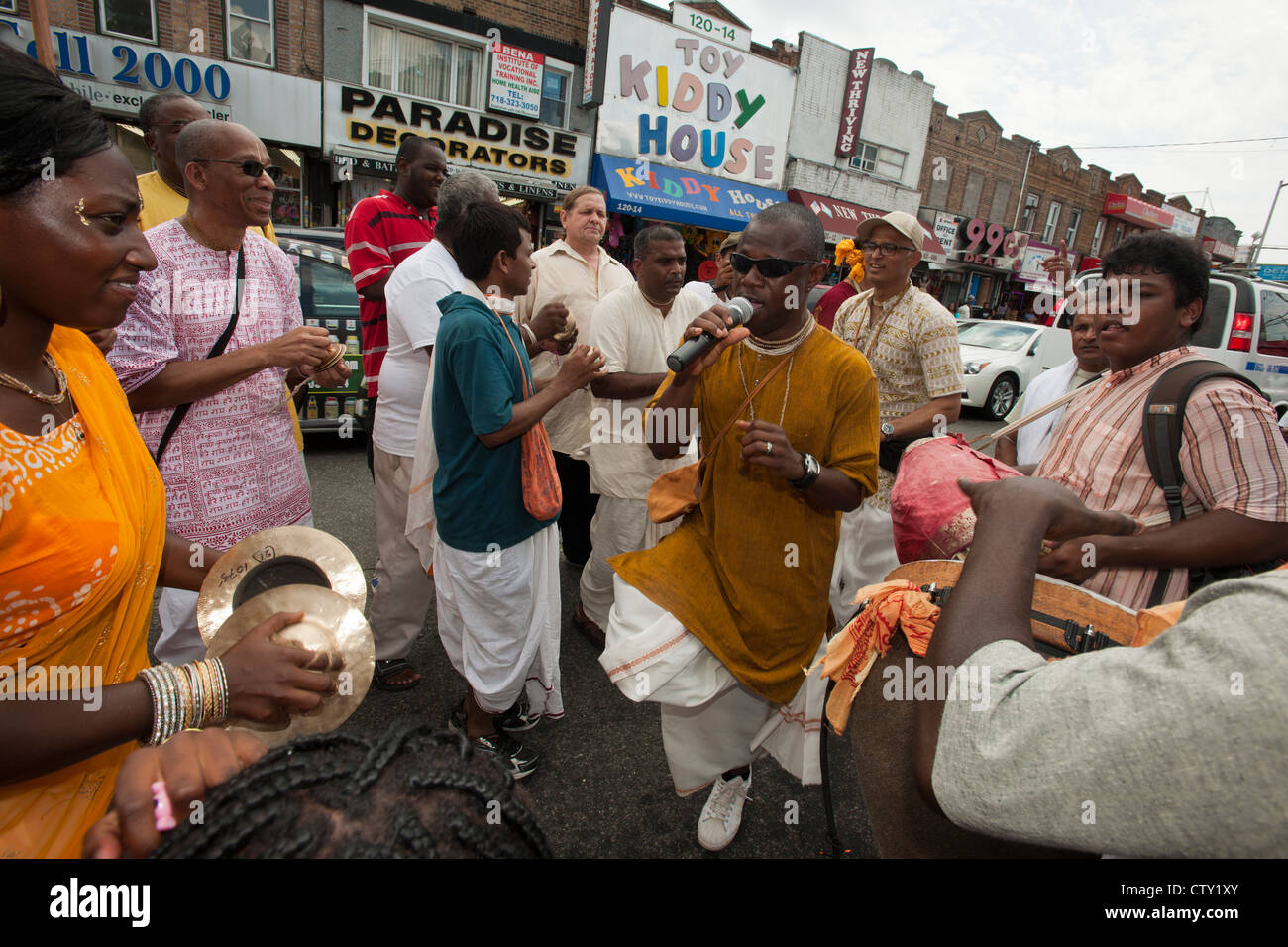 Hundreds of members of the Hare Krishna religion march in their annual ...