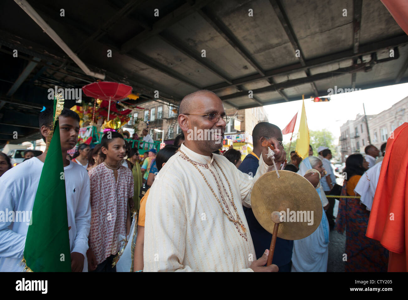 Hundreds of members of the Hare Krishna religion march in their annual ...
