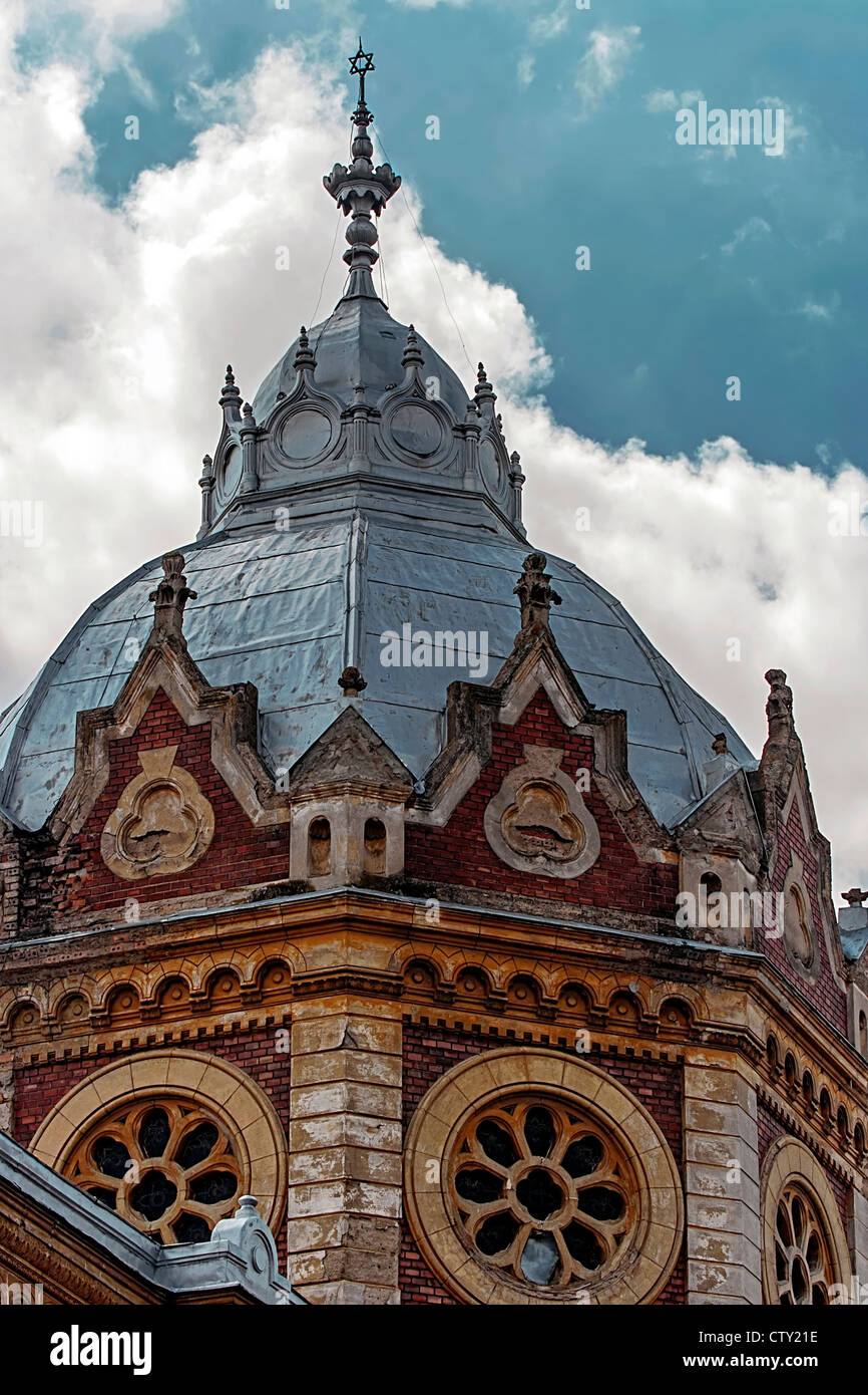 Facade and tower of a synagogue located in Timisoara, Romania Stock ...