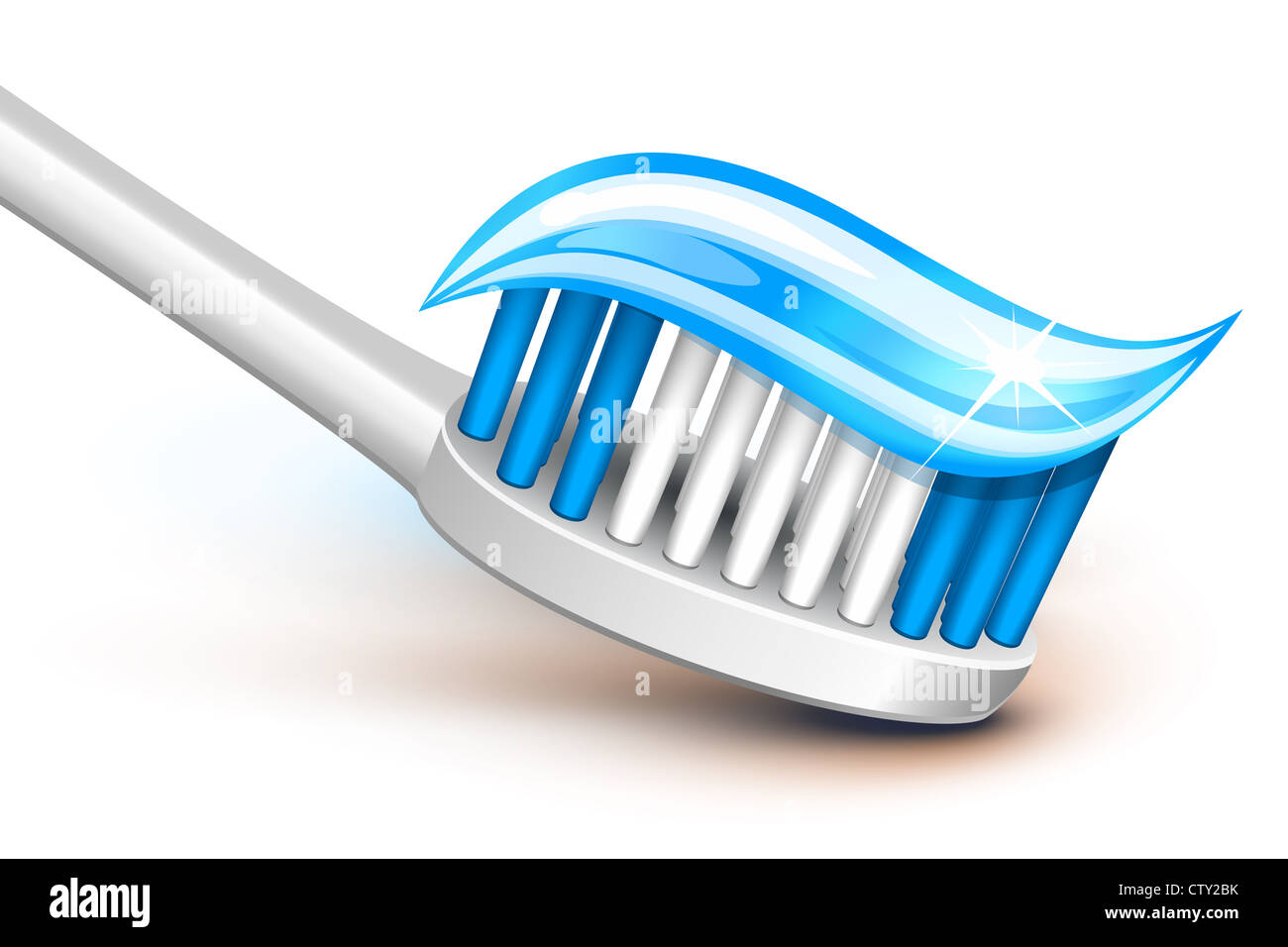 Toothbrush with blue gel toothpaste Stock Photo - Alamy