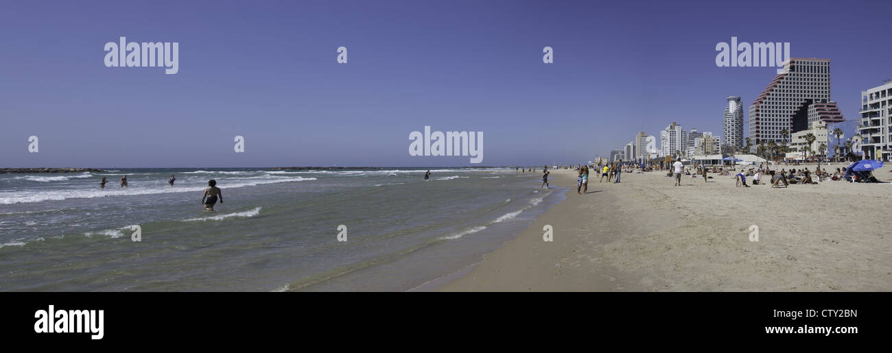 Mediterranean beach scene in Tel Aviv, Israel Stock Photo - Alamy