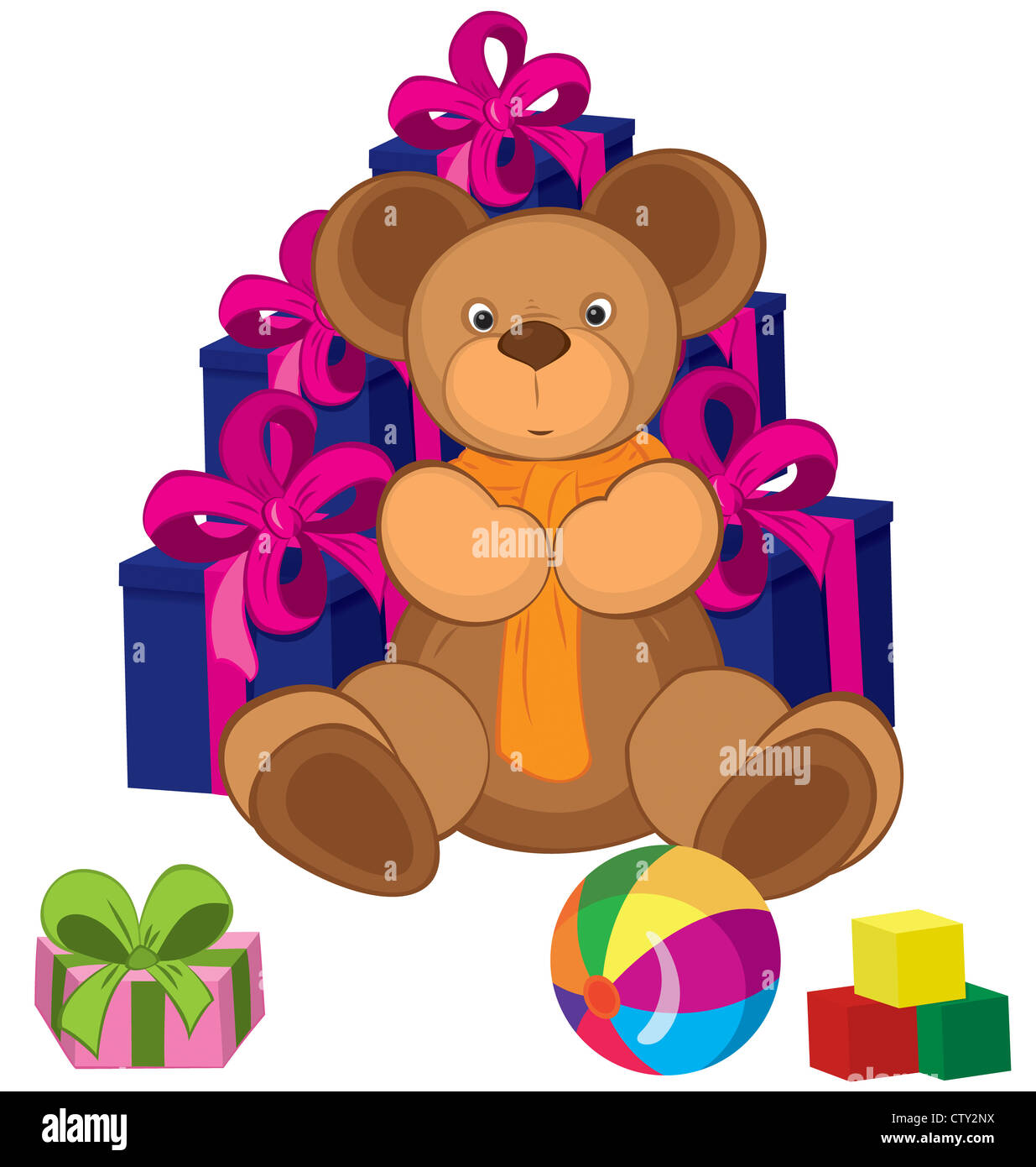 Teddy bear toy vector illustration on white Stock Photo - Alamy