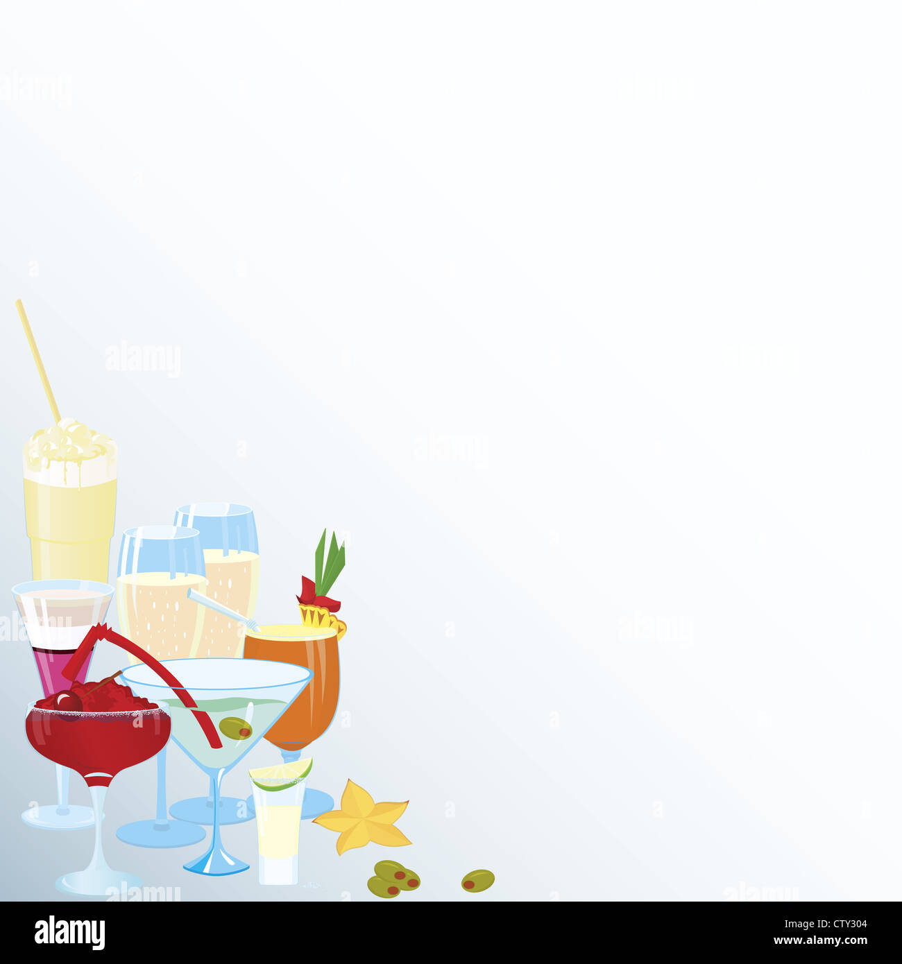 Vector illustration of cocktail corner decoration element Stock Photo ...