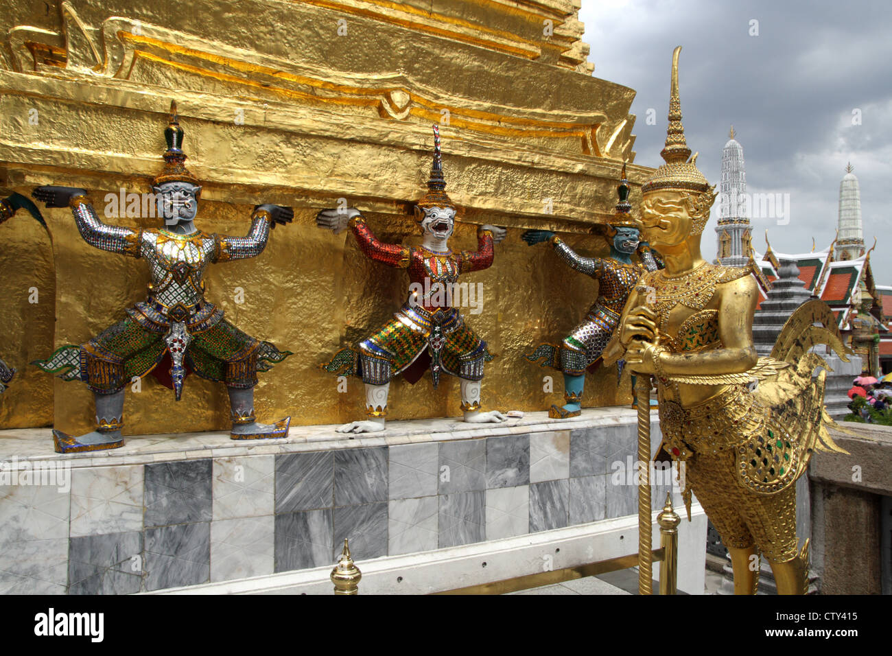 Mythological demon figure guarding the temple in the grand palace ...