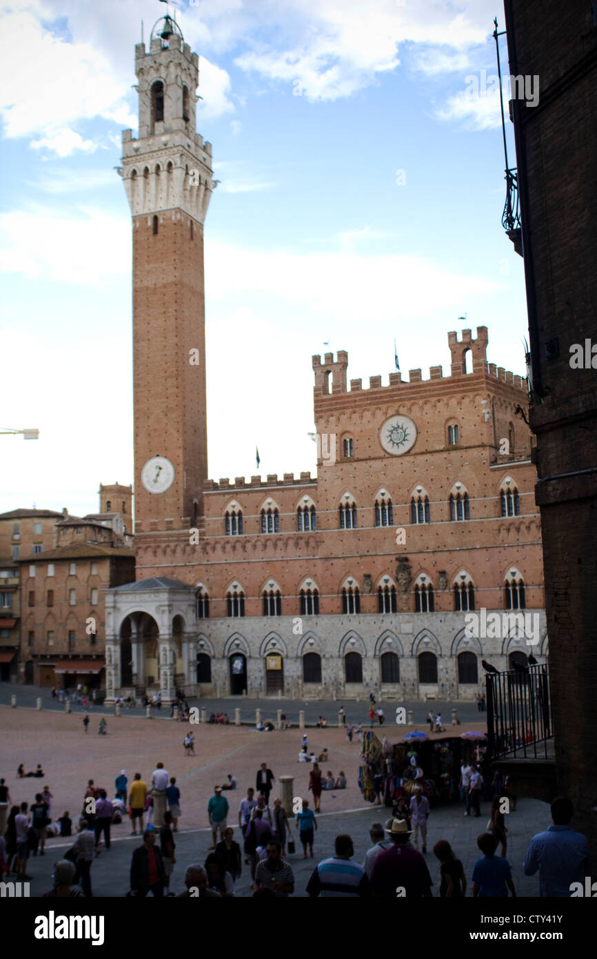 Siena, Italy, crowd of people in the square Stock Photo - Alamy