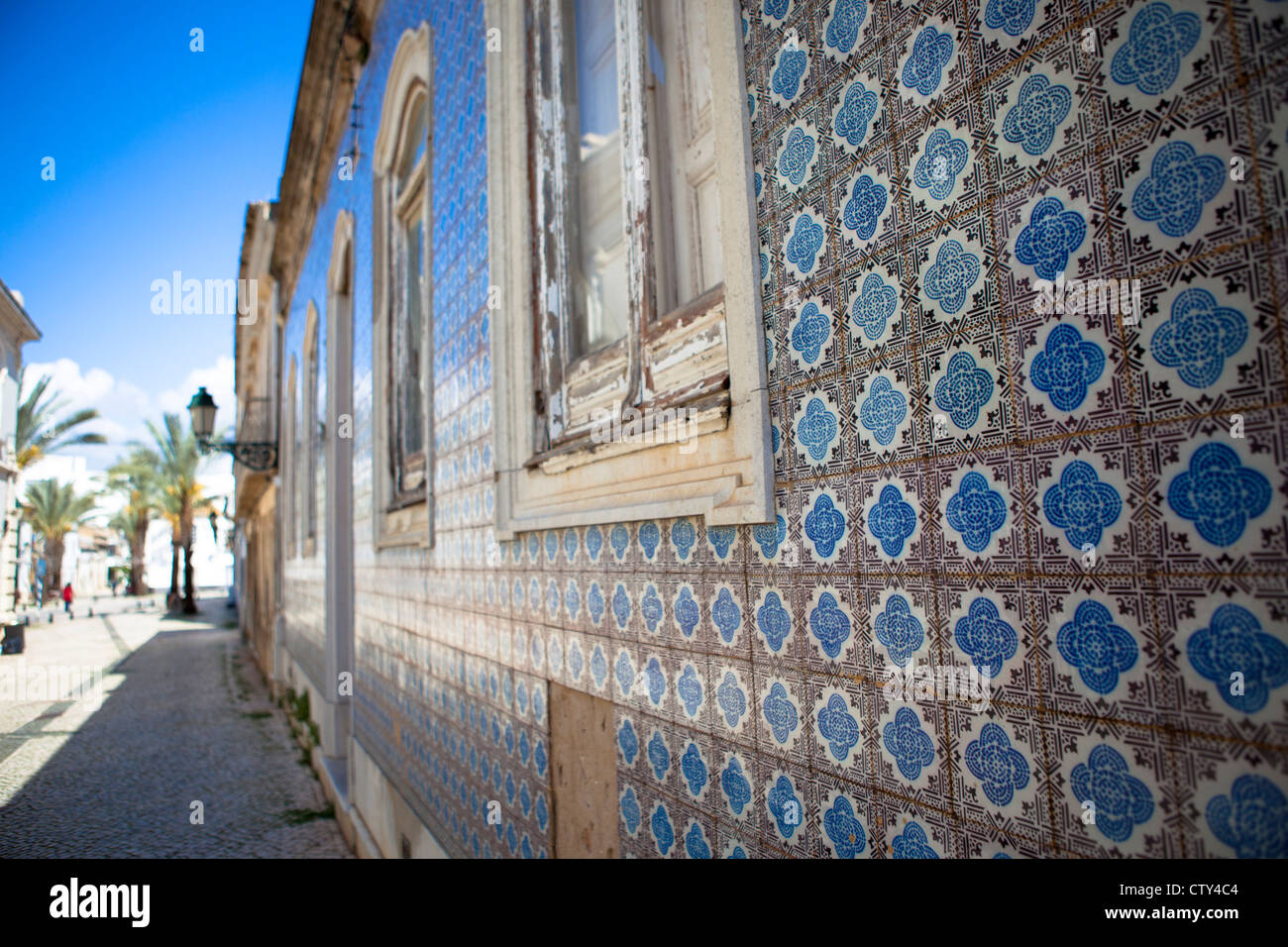 Traditional tiled mosaic building Faro Portugal Stock Photo - Alamy