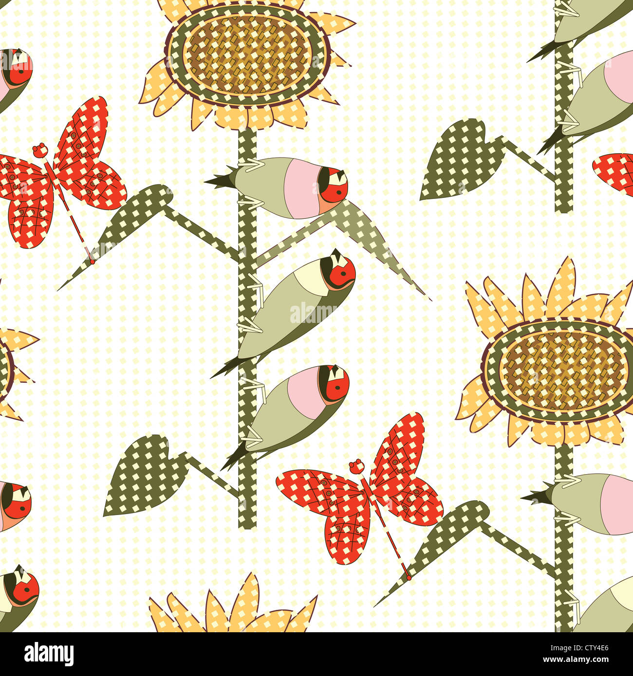 Colorful textile design birds flowers hi-res stock photography and ...