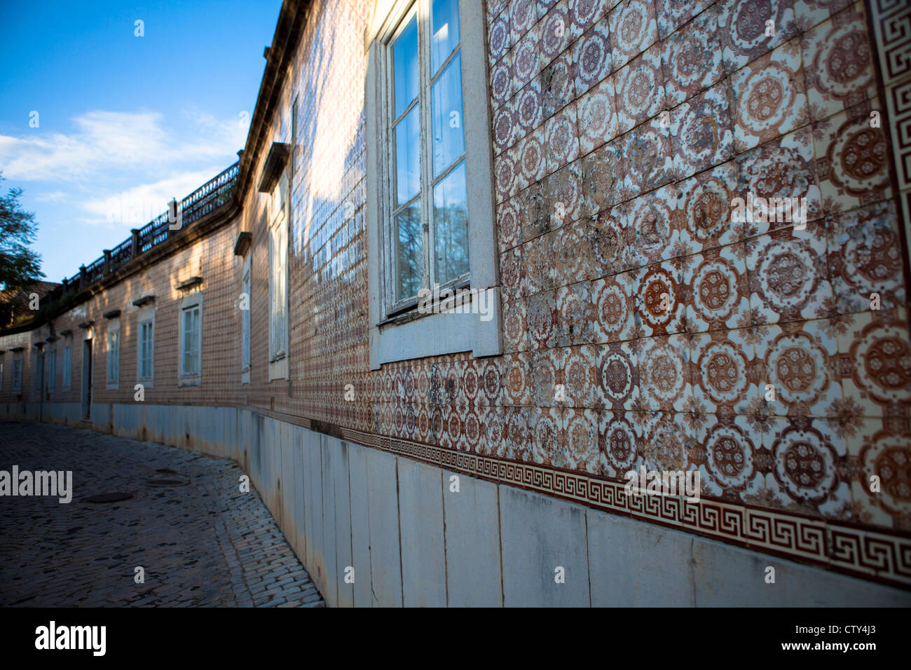 Traditional tiled mosaic building Faro Portugal Stock Photo - Alamy