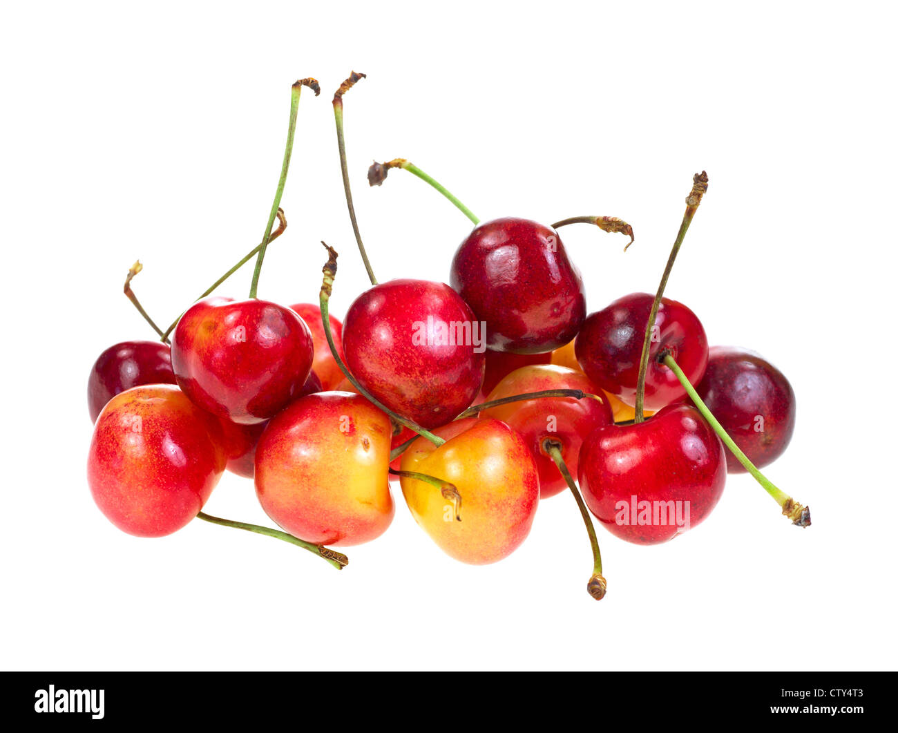 Several bing variety cherries Stock Photo - Alamy