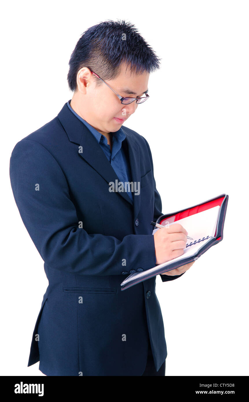 asian business man writing Stock Photo - Alamy