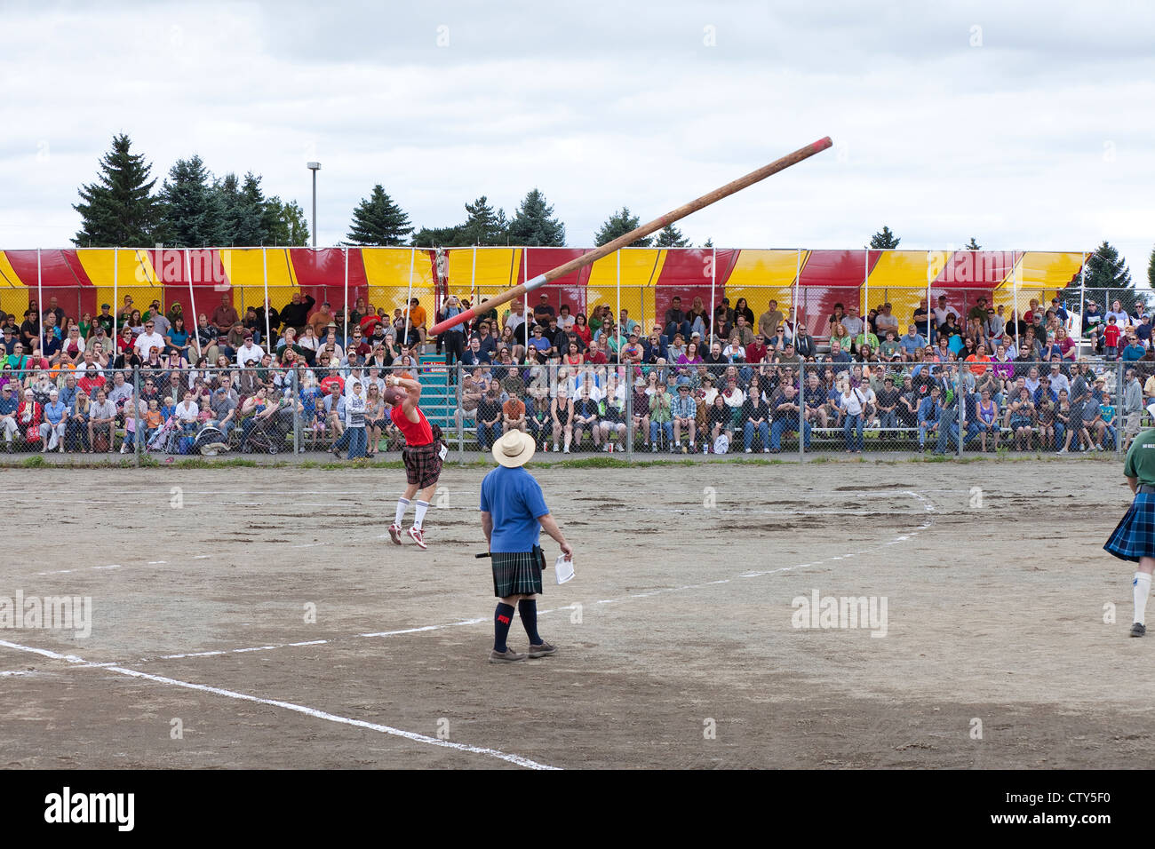 The Caber Toss Event at the 66th Annual Pacific Northwest Scottish ...