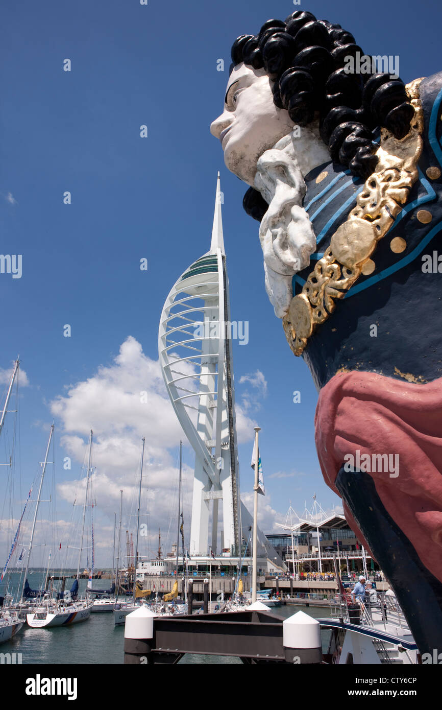 ENGLAND Hampshire Portsmouth Harbour Gunwharf Quay Spinnaker Tower and ...