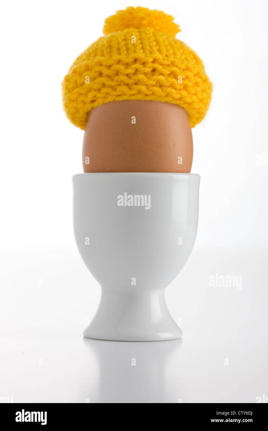 Boiled Egg with Hat Stock Photo - Alamy