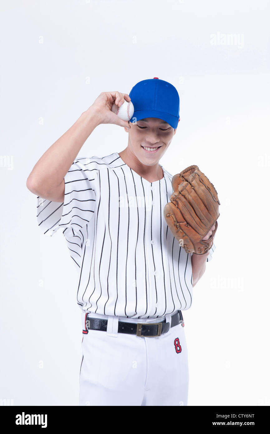 Professional baseball player posing baseball sport hi-res stock ...