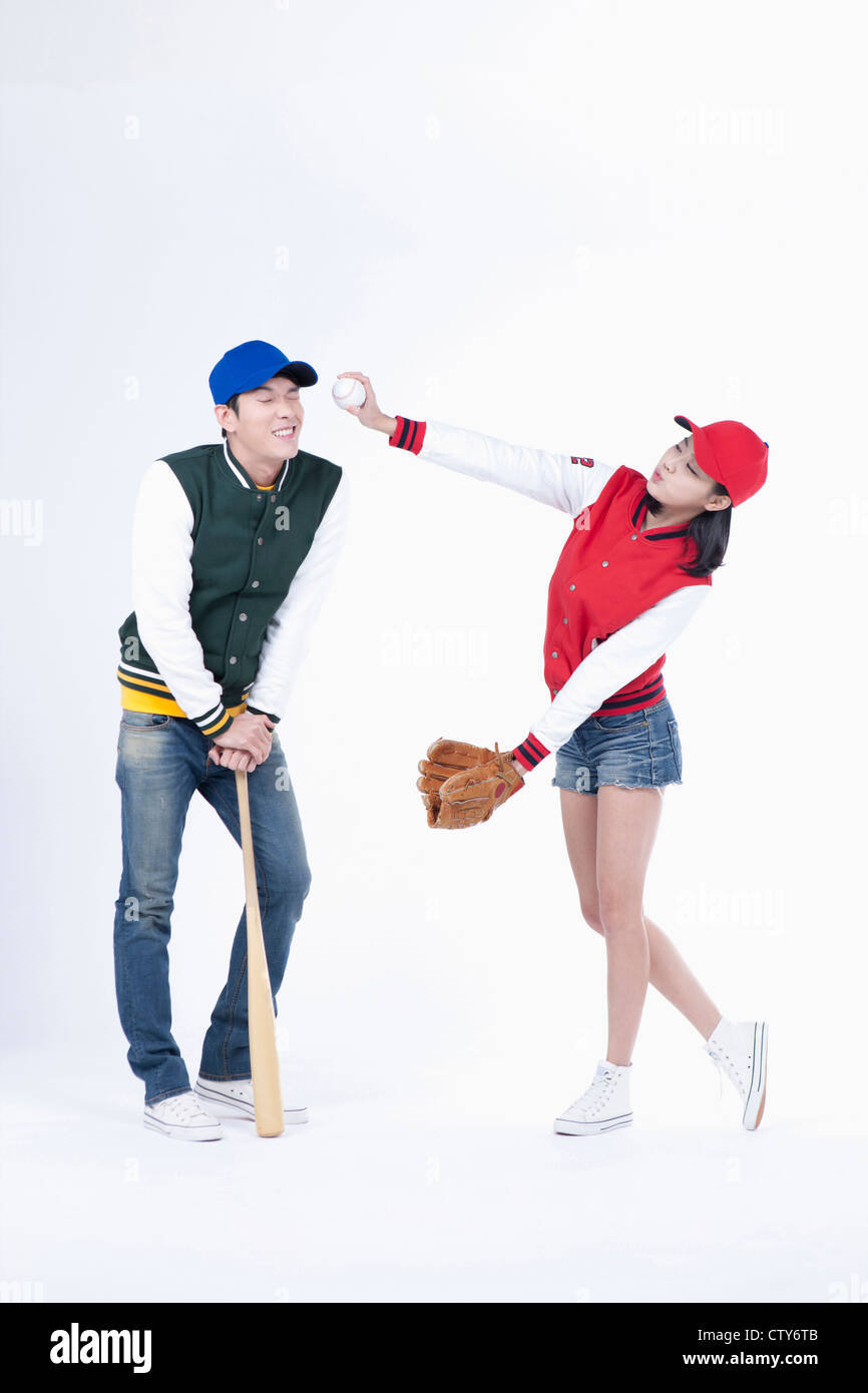 Baseball supporters with baseball equipment Stock Photo - Alamy