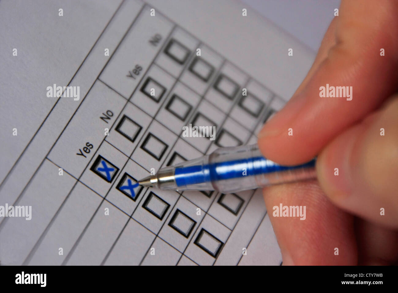 Check box yes or no Stock Photo - Alamy