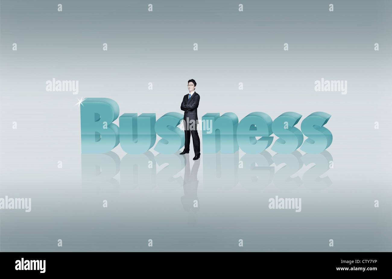 A businessman with blue business structure Stock Photo - Alamy