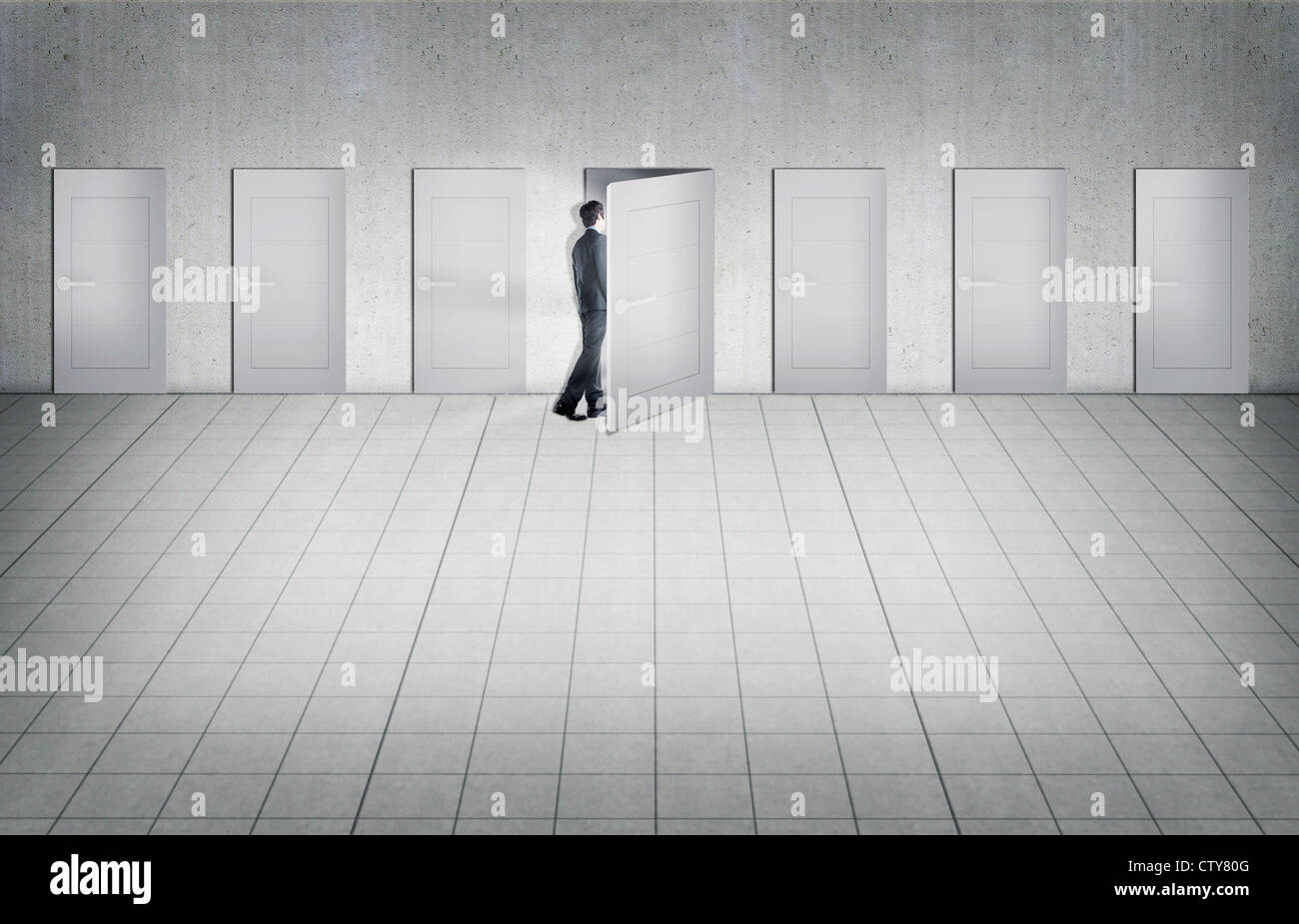 Man entering a door hi-res stock photography and images - Alamy