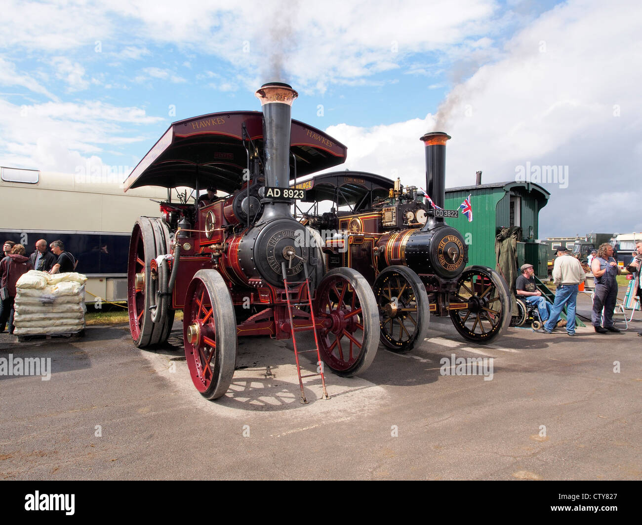 a collection of steam engines and steam rollers at a steam rally in ...