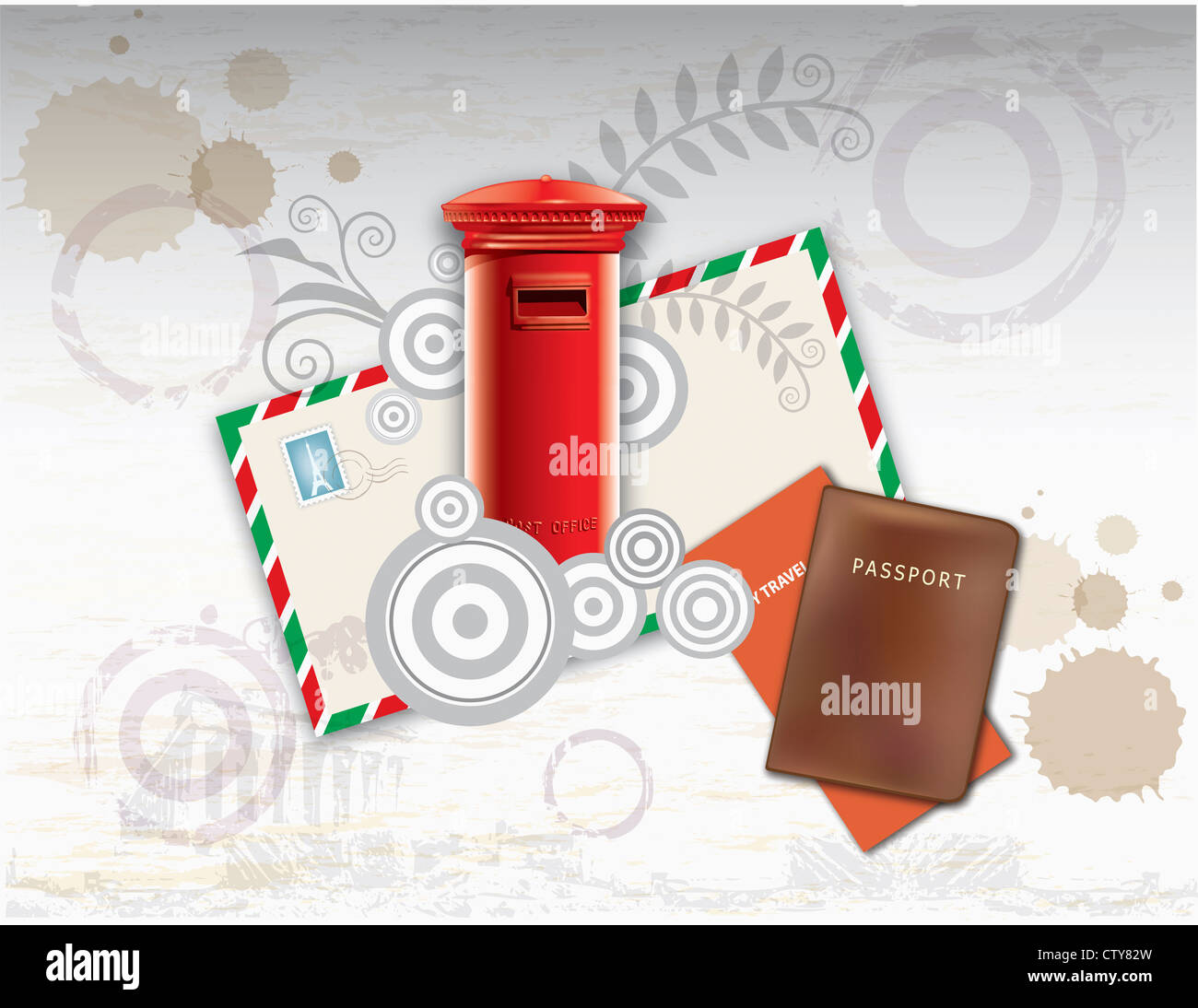 Post box, letter, and pass port Stock Photo - Alamy