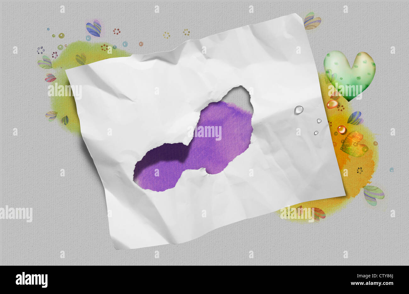 Colorful heart and ripped paper Stock Photo - Alamy