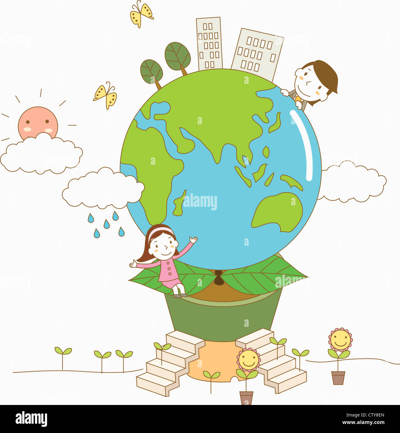 Green Earth Clean Earth Drawing